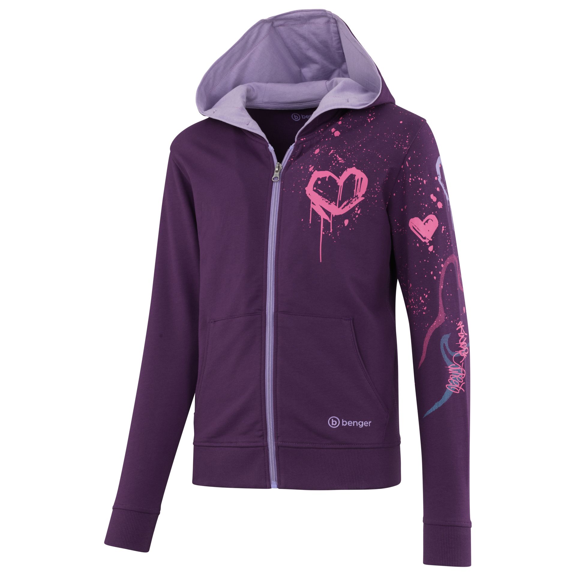 Benger Md. BW Hoody Jacket m. Motiv Lila | hervis.ro